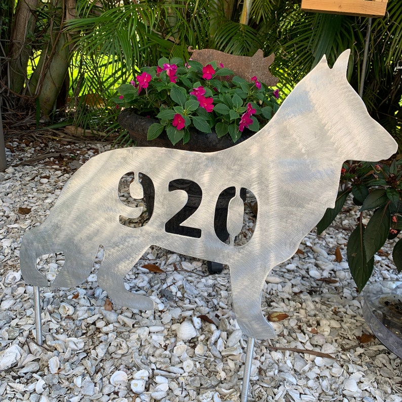 German Shepherd Personalizable House Number or Welcome Sign | Etsy