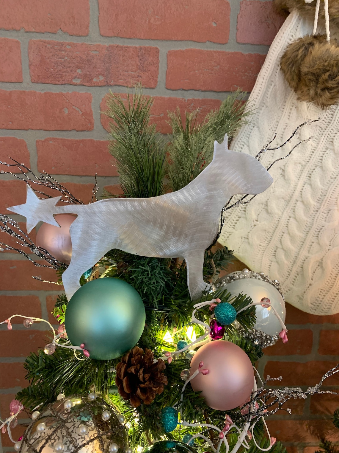 English Bull Terrier Dog Christmas Tree Topper or Wreath | Etsy