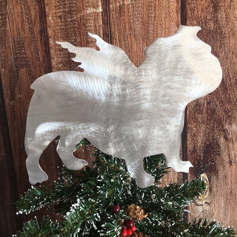 English Bulldog Angel Dog Christmas Tree Topper Holiday | Etsy