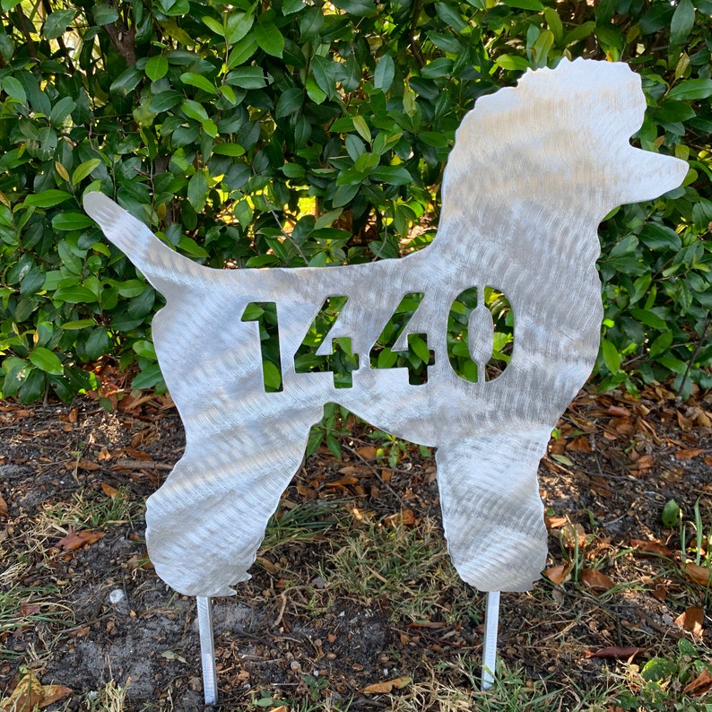 Metal Poodle House Number Sign or Name Sign Personalizable | Etsy