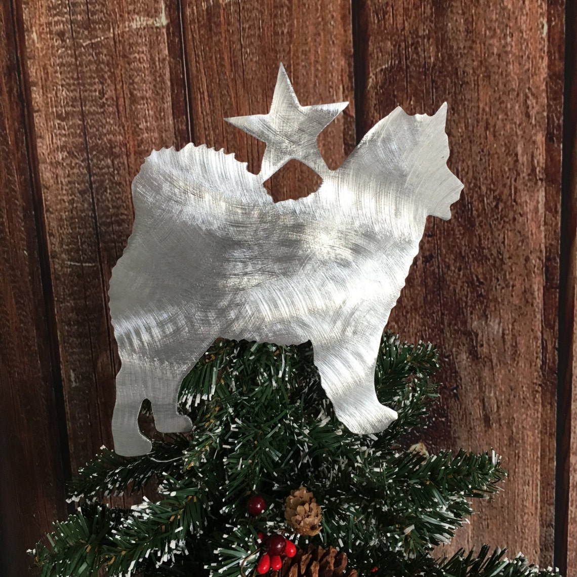 Alaskan Malamute Metal Dog Tree Topper Holiday Wreath | Etsy