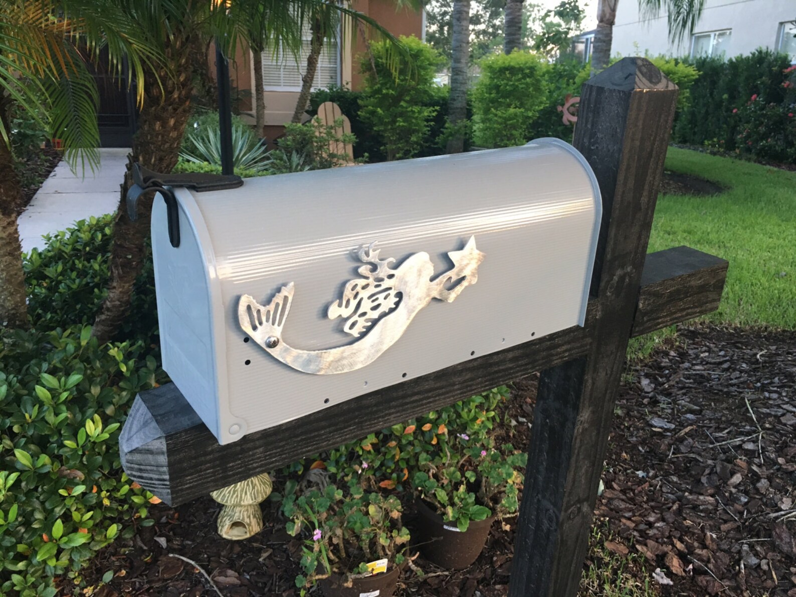 Mermaid Mailbox Flag Metal Mermaid With Starfish Listing is | Etsy