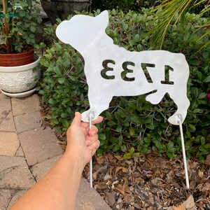 Metal Sign French Bulldog Silhouette, Personalizable House Number or ...