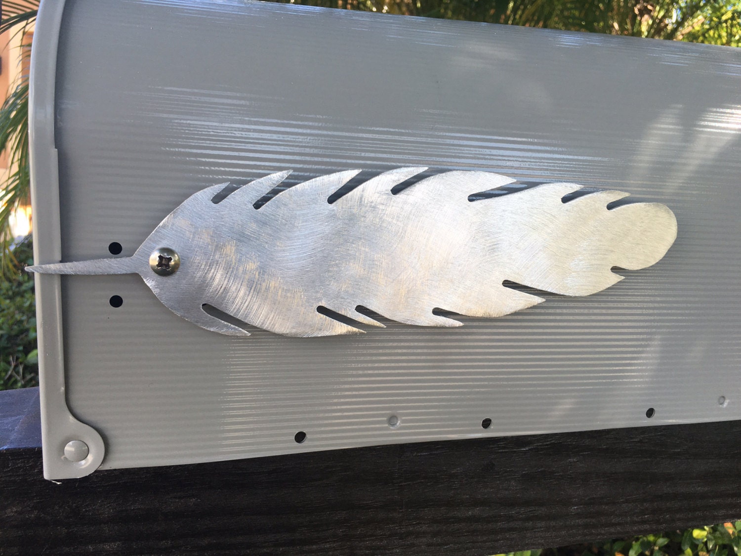 Metal Feather Mailbox Flag Aluminum Will Not Rust Brushed | Etsy