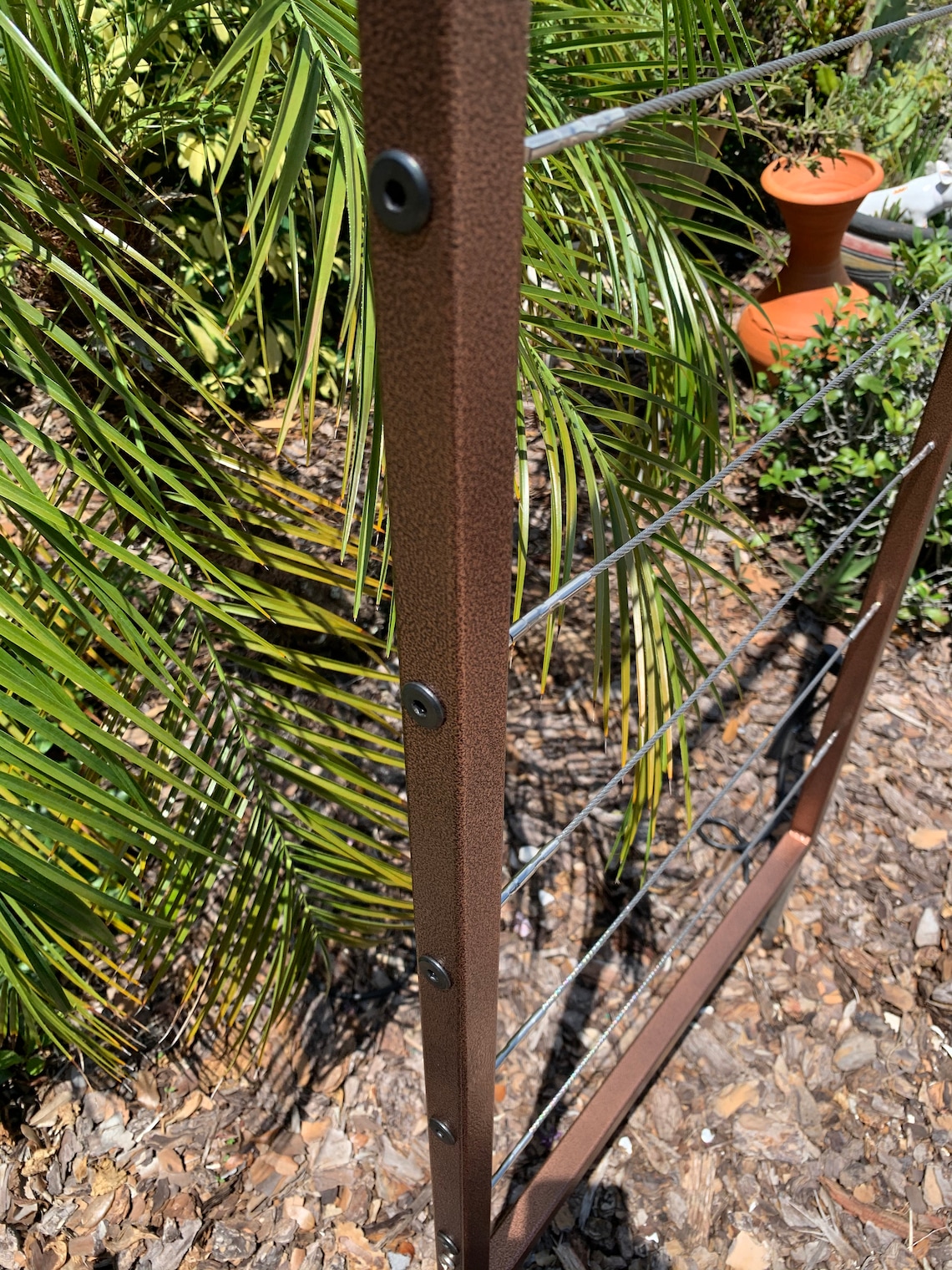Clean and Modern Trellis, Metal Frame, Stainless Steel Wire, Wall Mount ...
