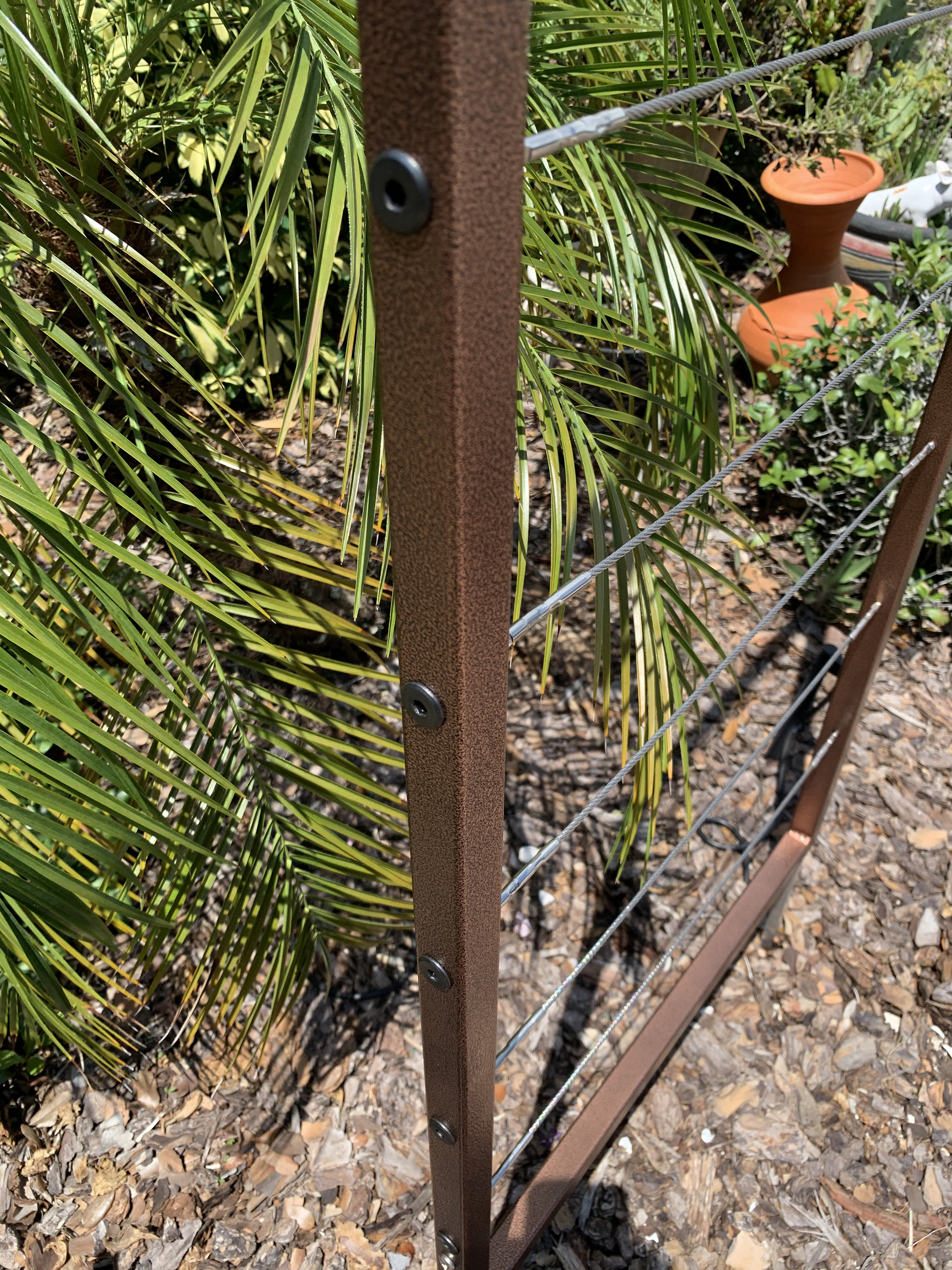 Clean and Modern Trellis, Metal Frame, Stainless Steel Wire, Wall Mount ...
