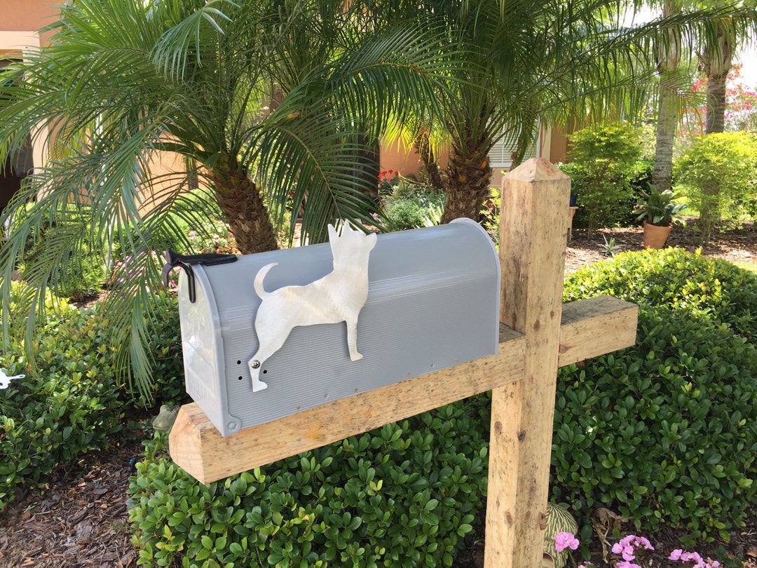 Metal Chihuahua Mailbox Flag Dog, Aluminum, Will Not Rust, Brushed ...
