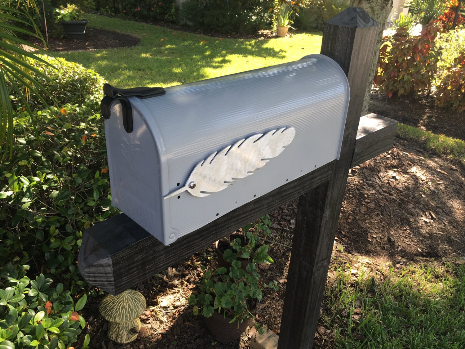 Metal Feather Mailbox Flag Aluminum Will Not Rust Brushed | Etsy