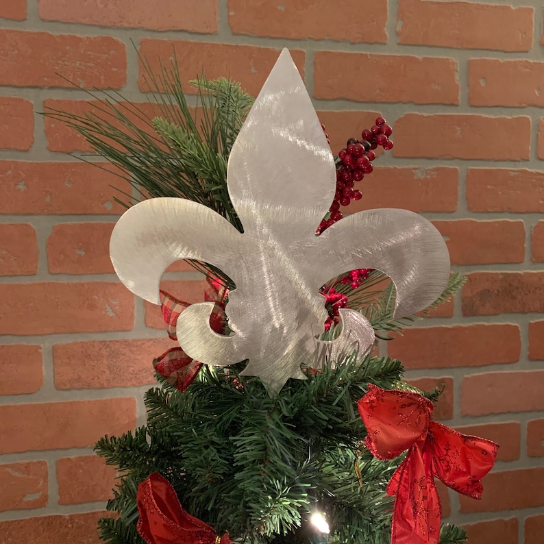 Fleur De Lis Handmade Silver Gold or Purple Tree Topper | Etsy