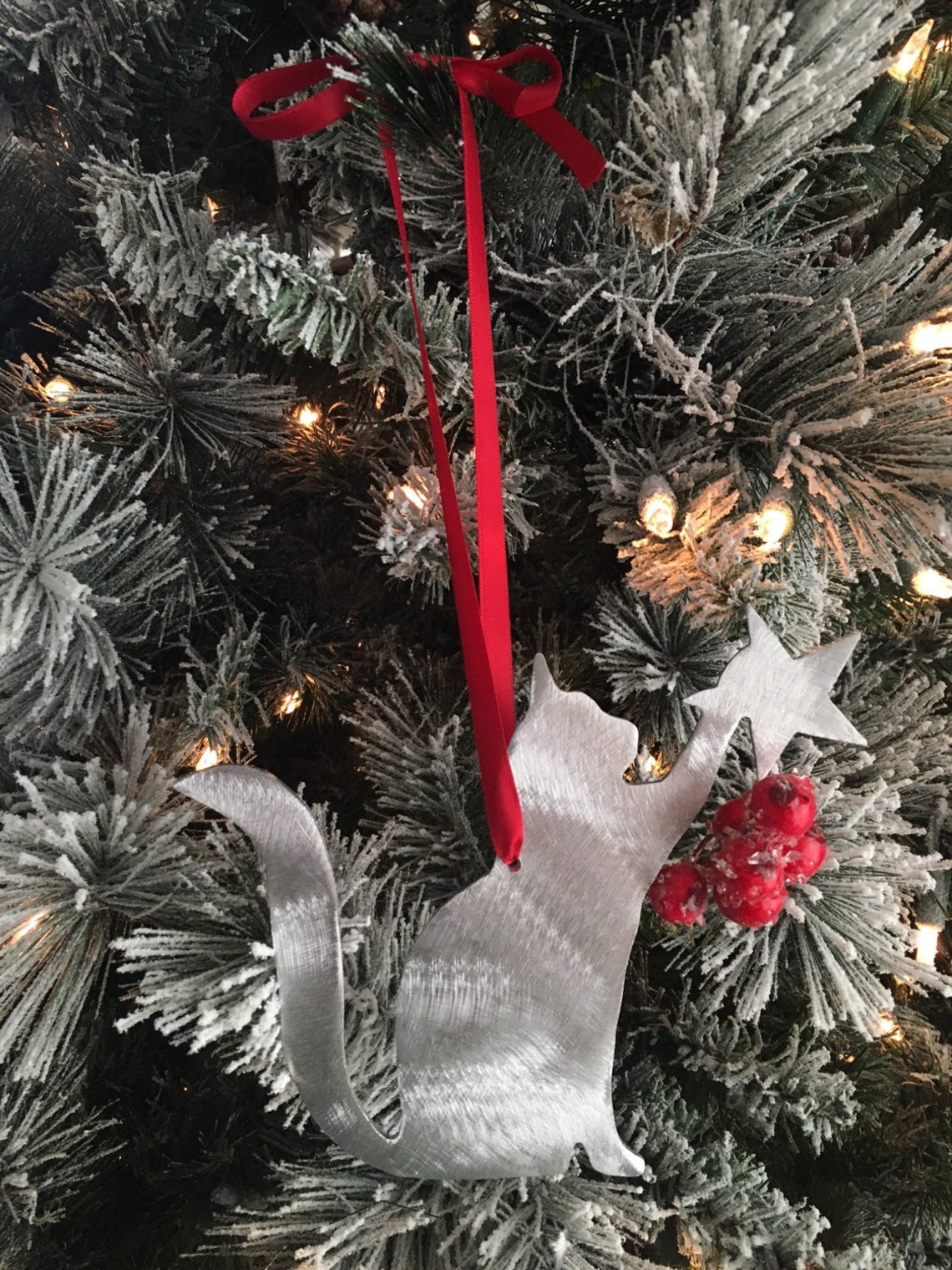 Kitty Cat Holiday Ornament Christmas Ornament Handcrafted - Etsy