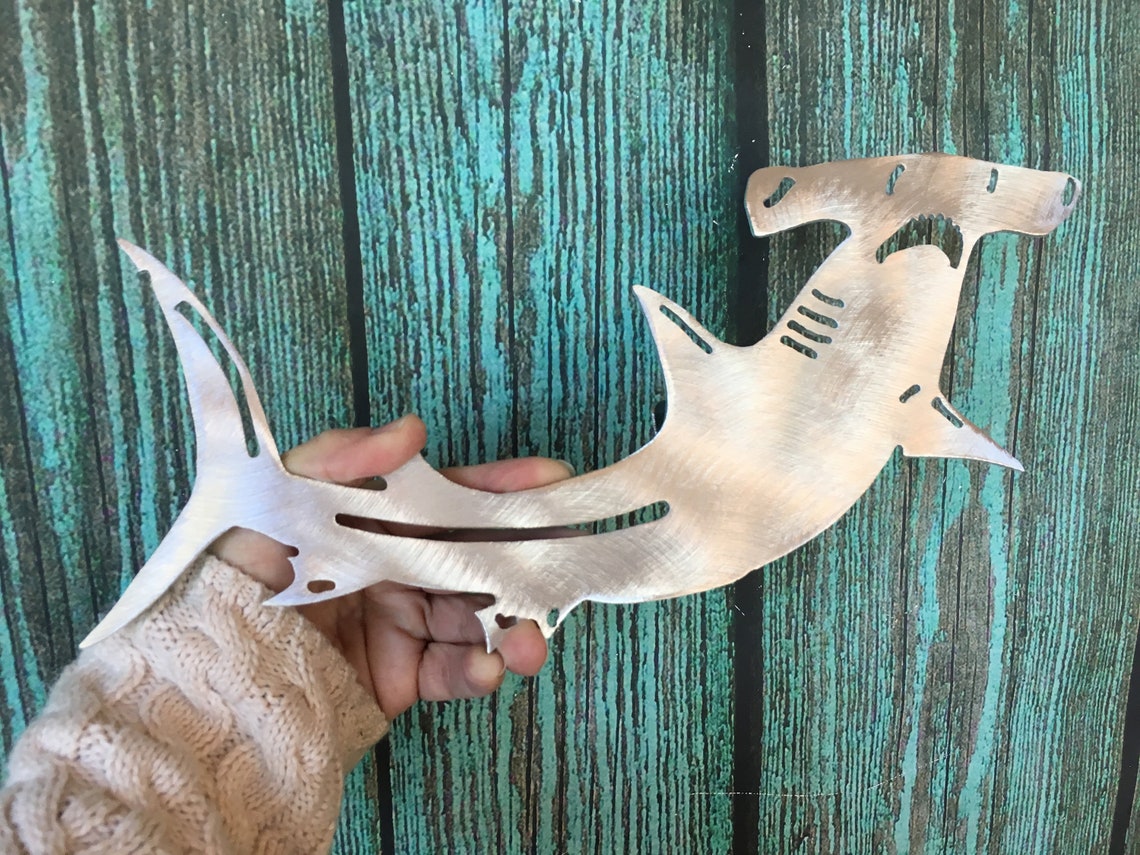 Hammerhead Shark Metal Silhouette Yard Stake Tree Topper or | Etsy
