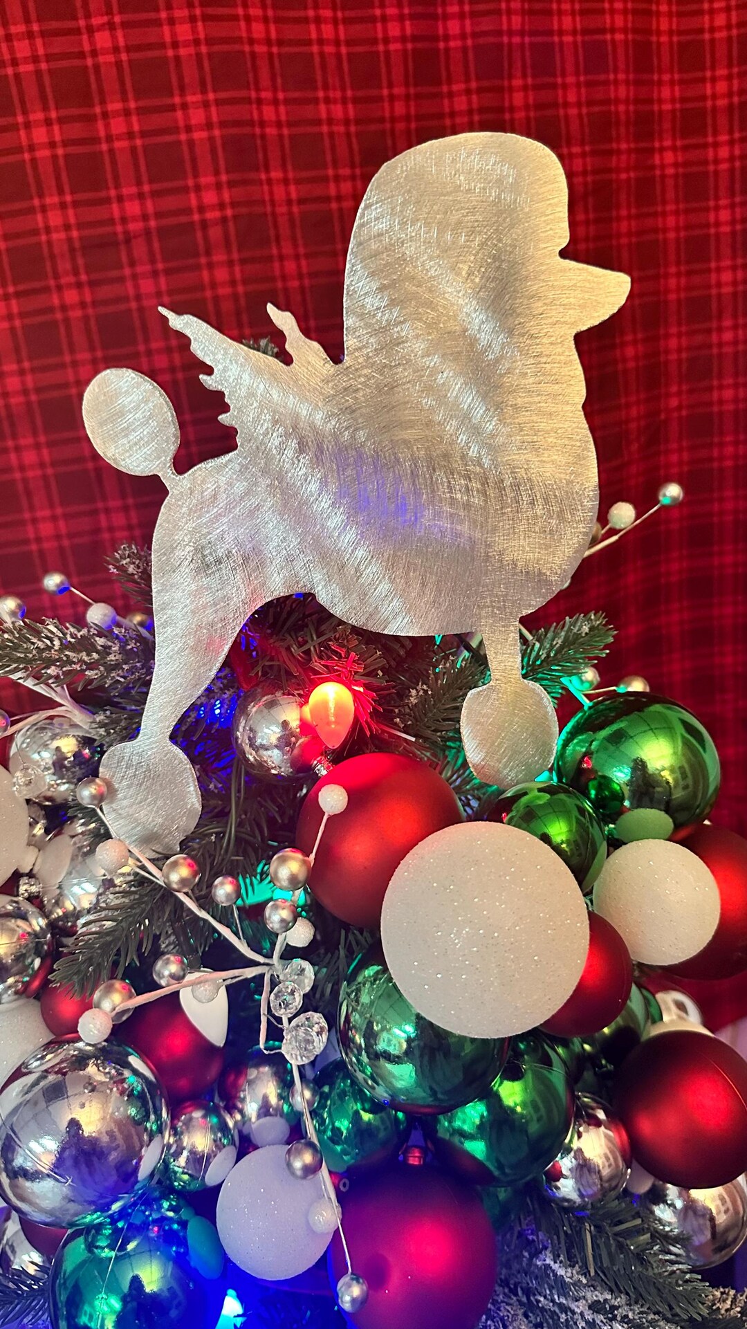 Poodle Angel Dog Tree Topper, Standard Poodle, Show Cut, Doggie Tree ...