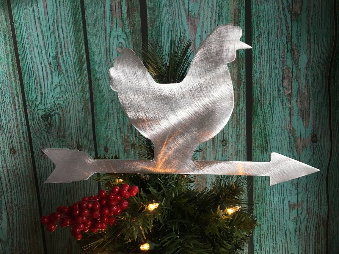 Weathervane Chicken, Christmas Tree Topper, Wreath Decoration, Holiday ...