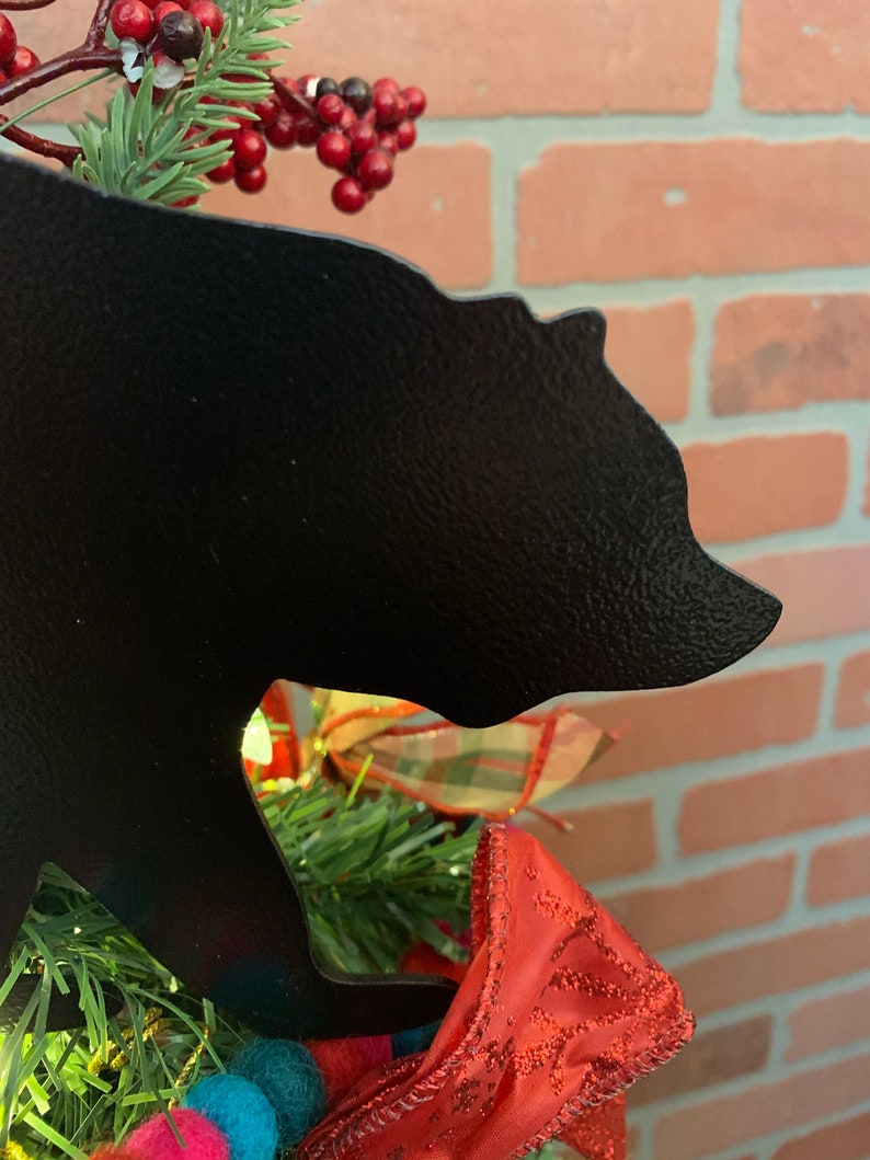 Bear Handcrafted Metal Christmas Tree Topper Holiday | Etsy