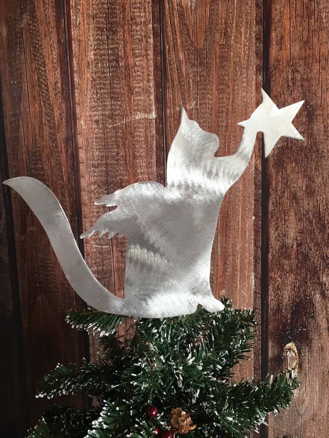 Kitty Cat Angel With Star, Cat Christmas Tree Topper, Pet Memorial ...