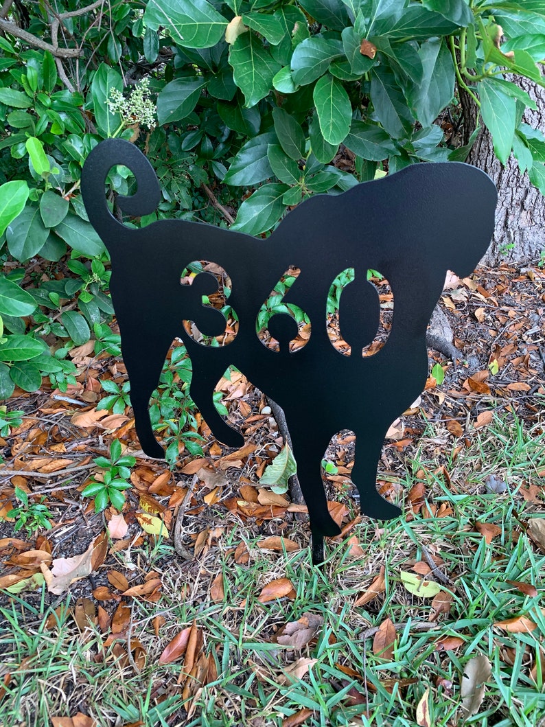 Metal Puggle Dog Sign Personalizable House Number or Any - Etsy
