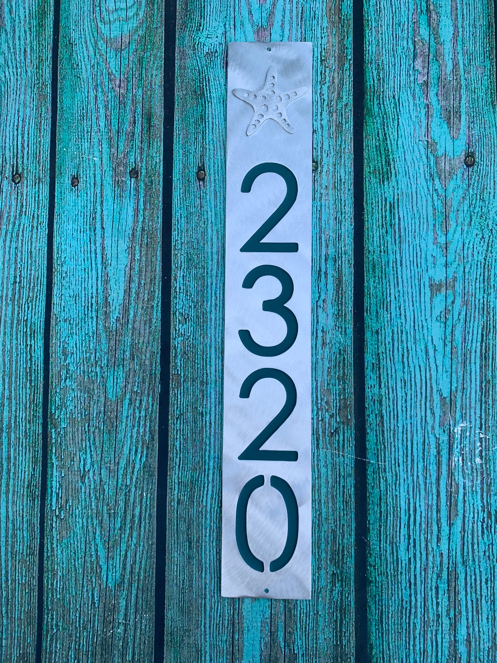 Contemporary Coastal Living Metal Address Sign Starfish - Etsy