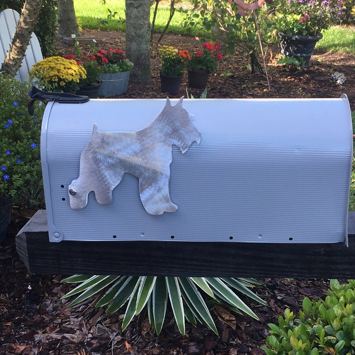 Metal Schnauzer Mailbox Flag, Aluminum, Will Not Rust, Brushed Finish ...