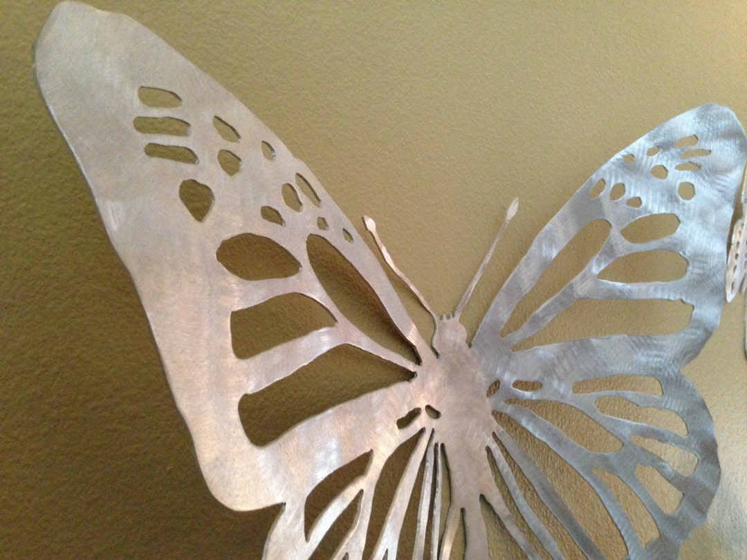 Metal Wall Art BUTTERFLIES, Three Dimensional, Aluminum, Hand Cut, Hand ...