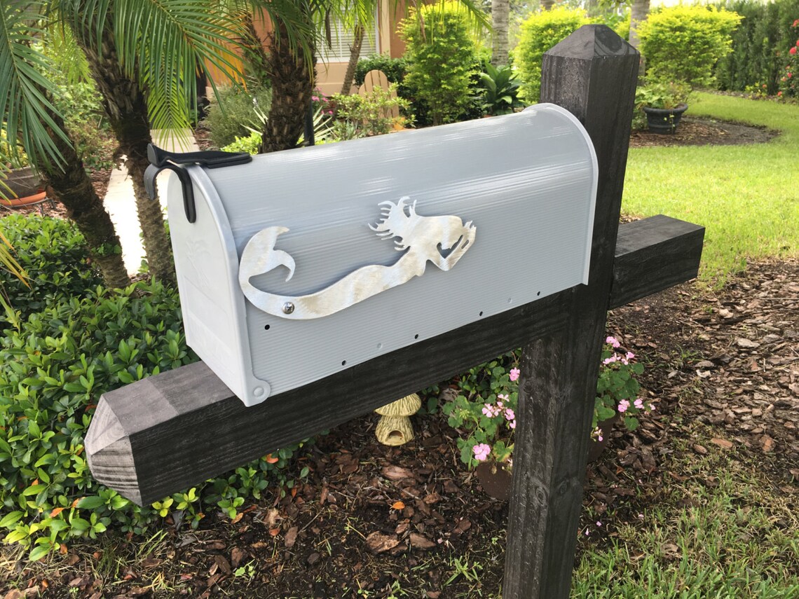 Metal Mermaid Mailbox Flag, Aluminum, Will Not Rust, Brushed Finish ...