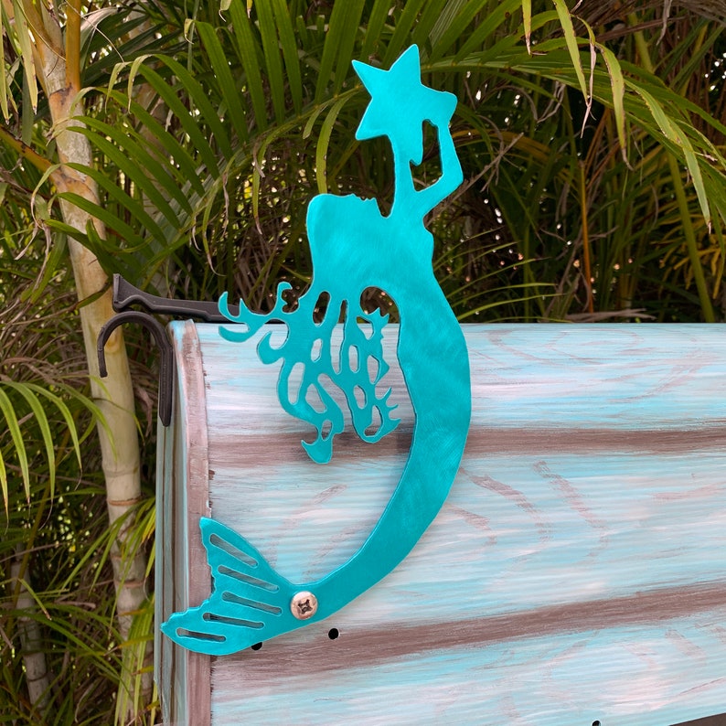 Mermaid Mailbox Flag Metal Mermaid With Starfish Listing is | Etsy
