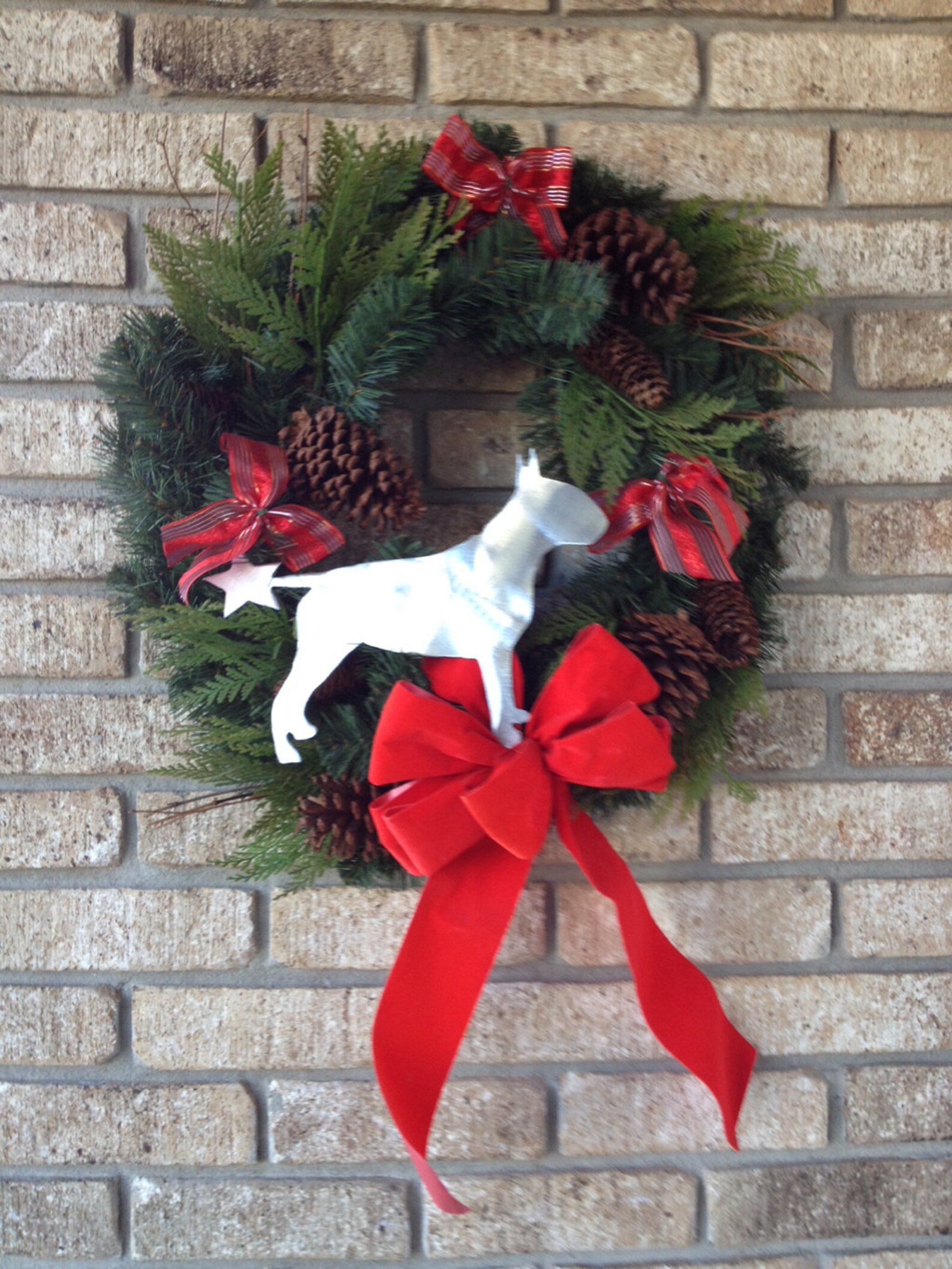 English Bull Terrier Dog Christmas Tree Topper or Wreath | Etsy