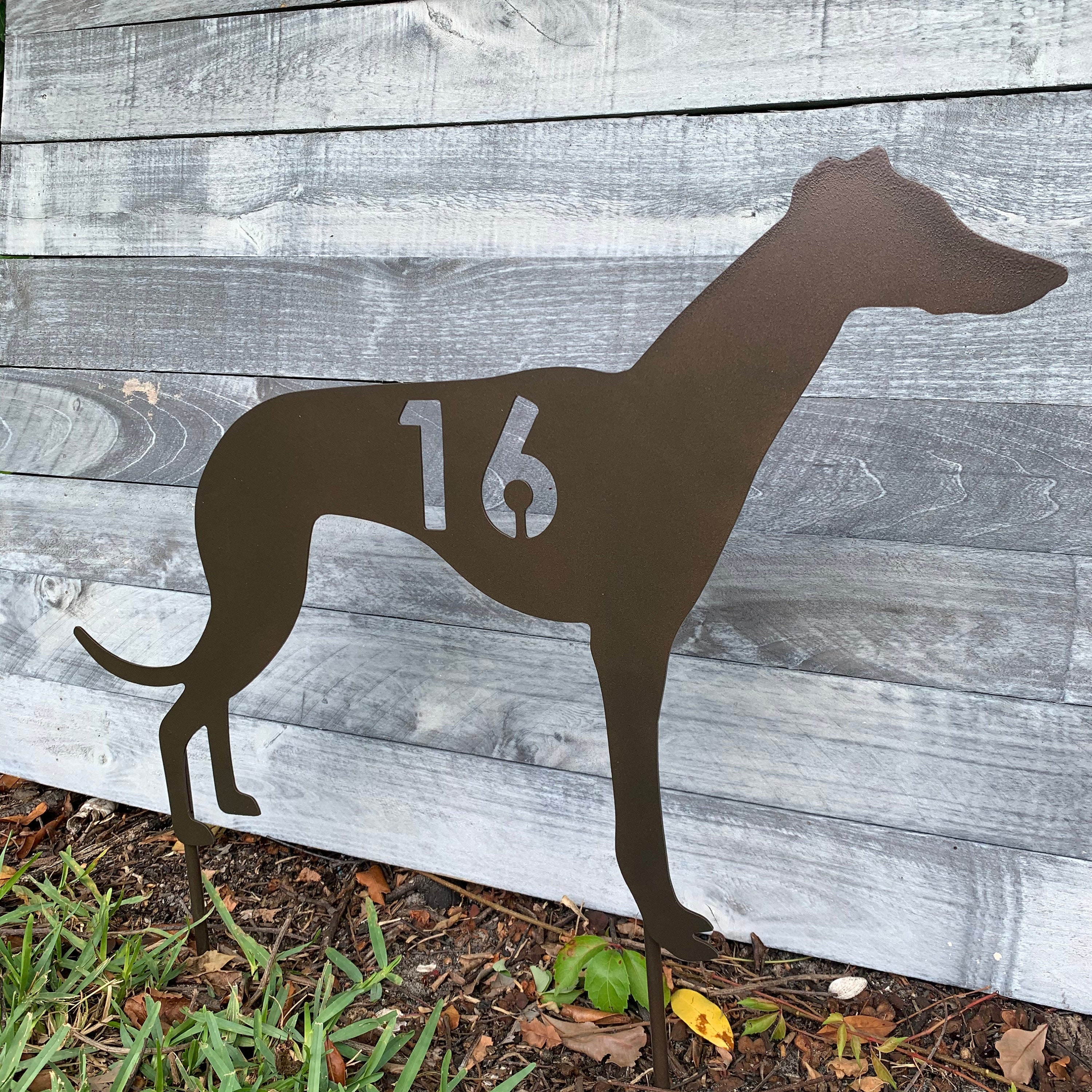 Metal Greyhound, House Number Sign or Name Sign, Personalizable, Dog ...