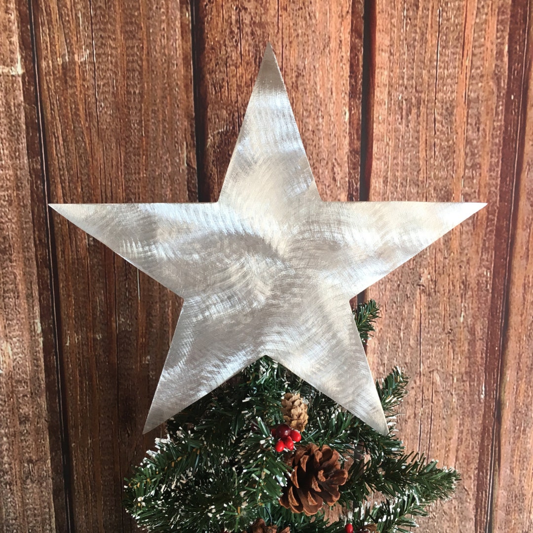 Star Tree Topper, Handcrafted Simple, Silver, Winter Wonderland, Metal ...