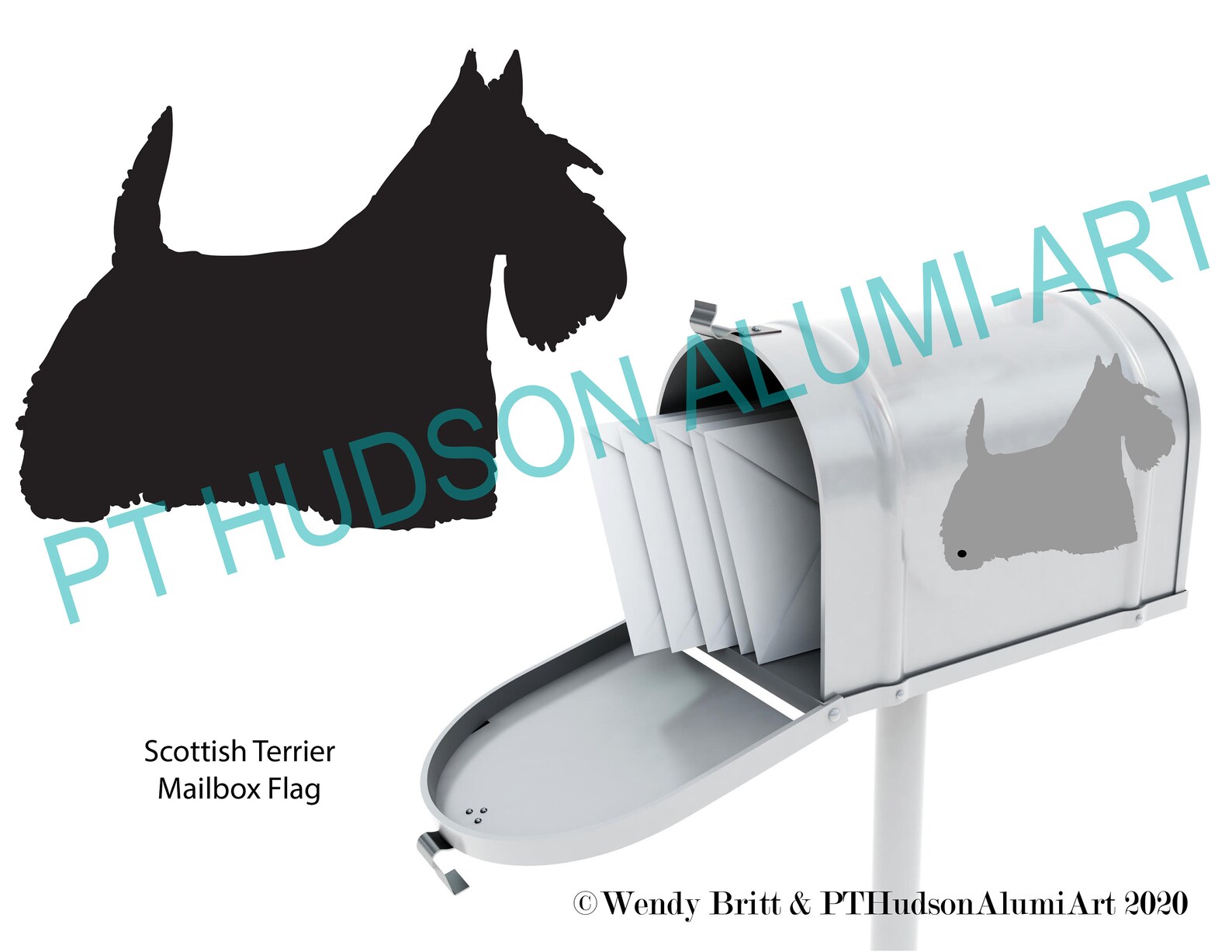 Red Metal Scottish Terrier Mailbox Flag Scottie Dog Will - Etsy