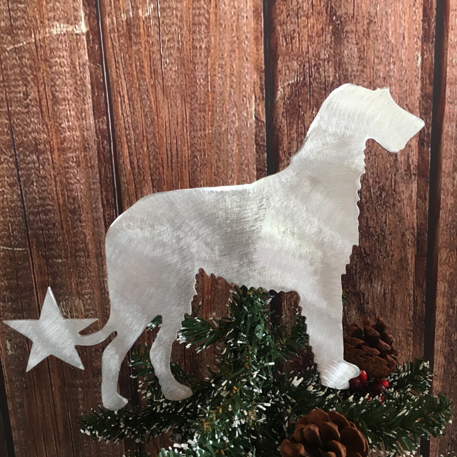 Irish Wolfhound Dog Tree Topper Holiday Decoration Wreath - Etsy