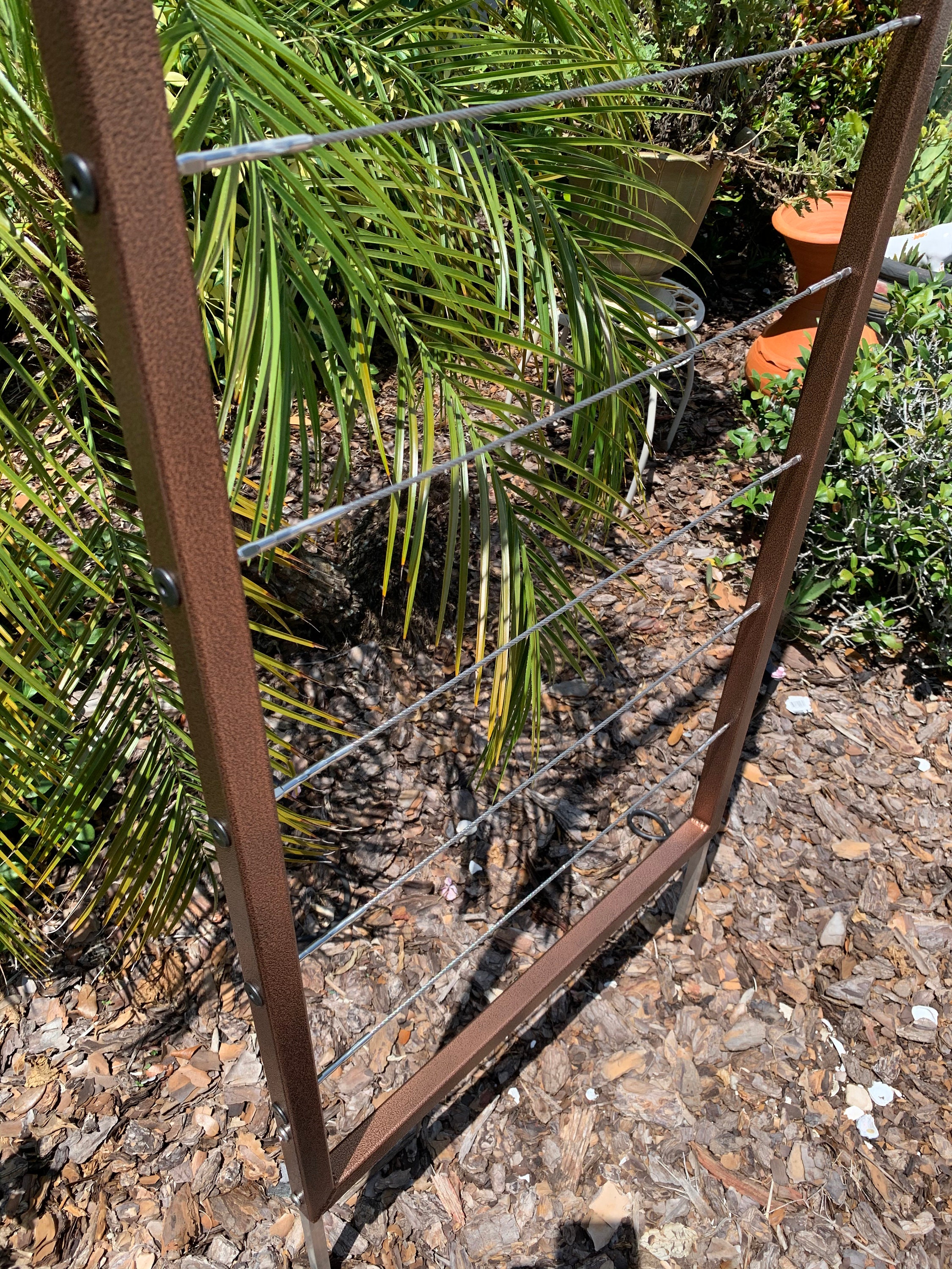 Clean and Modern Trellis, Metal Frame, Stainless Steel Wire, Wall Mount ...