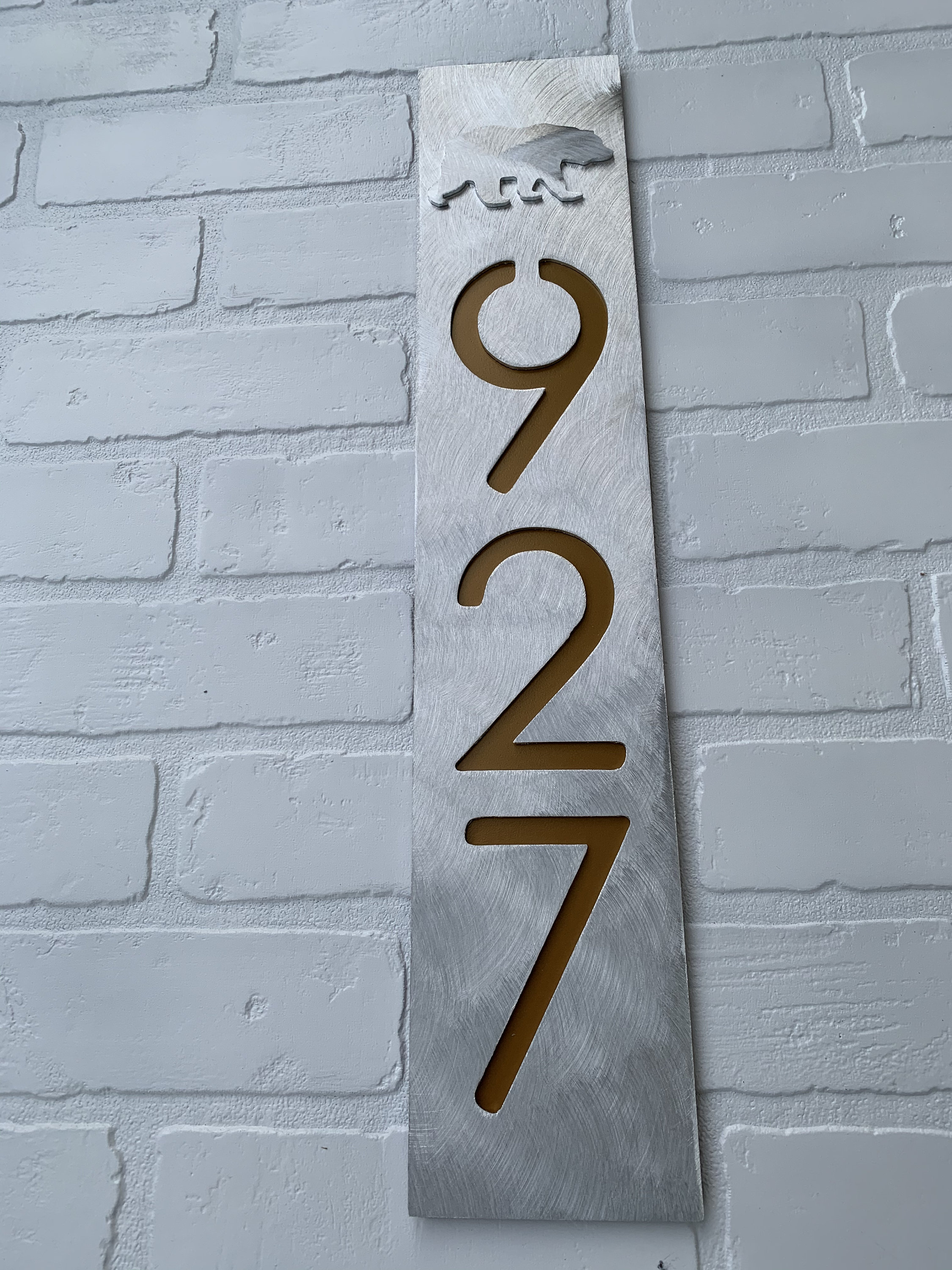 Contemporary Cabin Style Metal Address Sign Bear emblem | Etsy