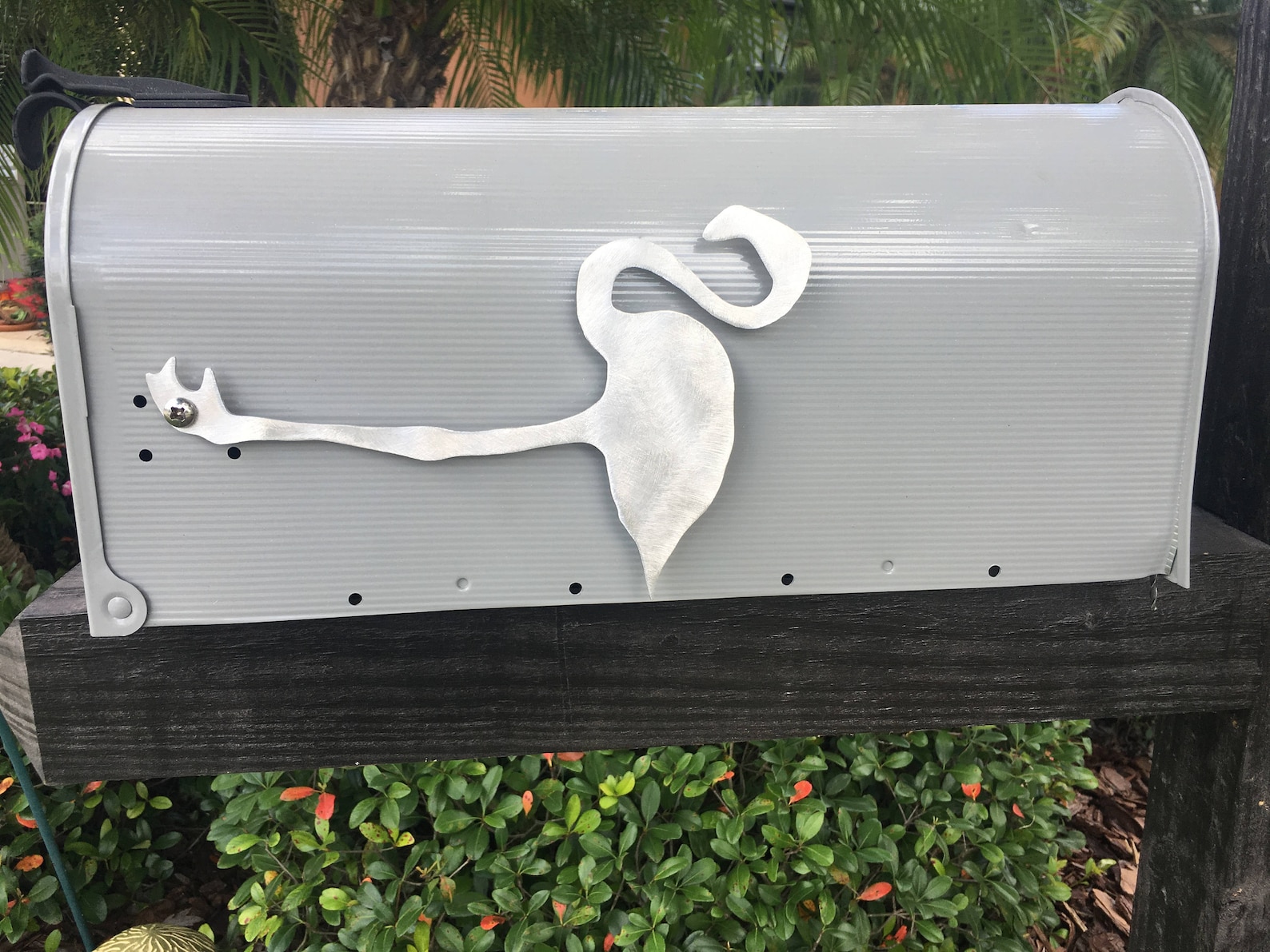 Metal Flamingo Mailbox Flag, Aluminum, Will Not Rust, Brushed Finish ...