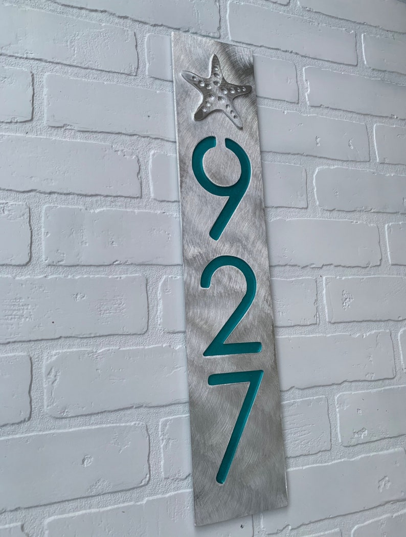 Contemporary Coastal Living Metal Address Sign Starfish - Etsy