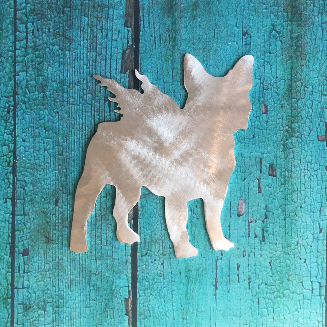 French Bulldog Angel Dog Tree Topper, Holiday Decoration, Aluminum ...