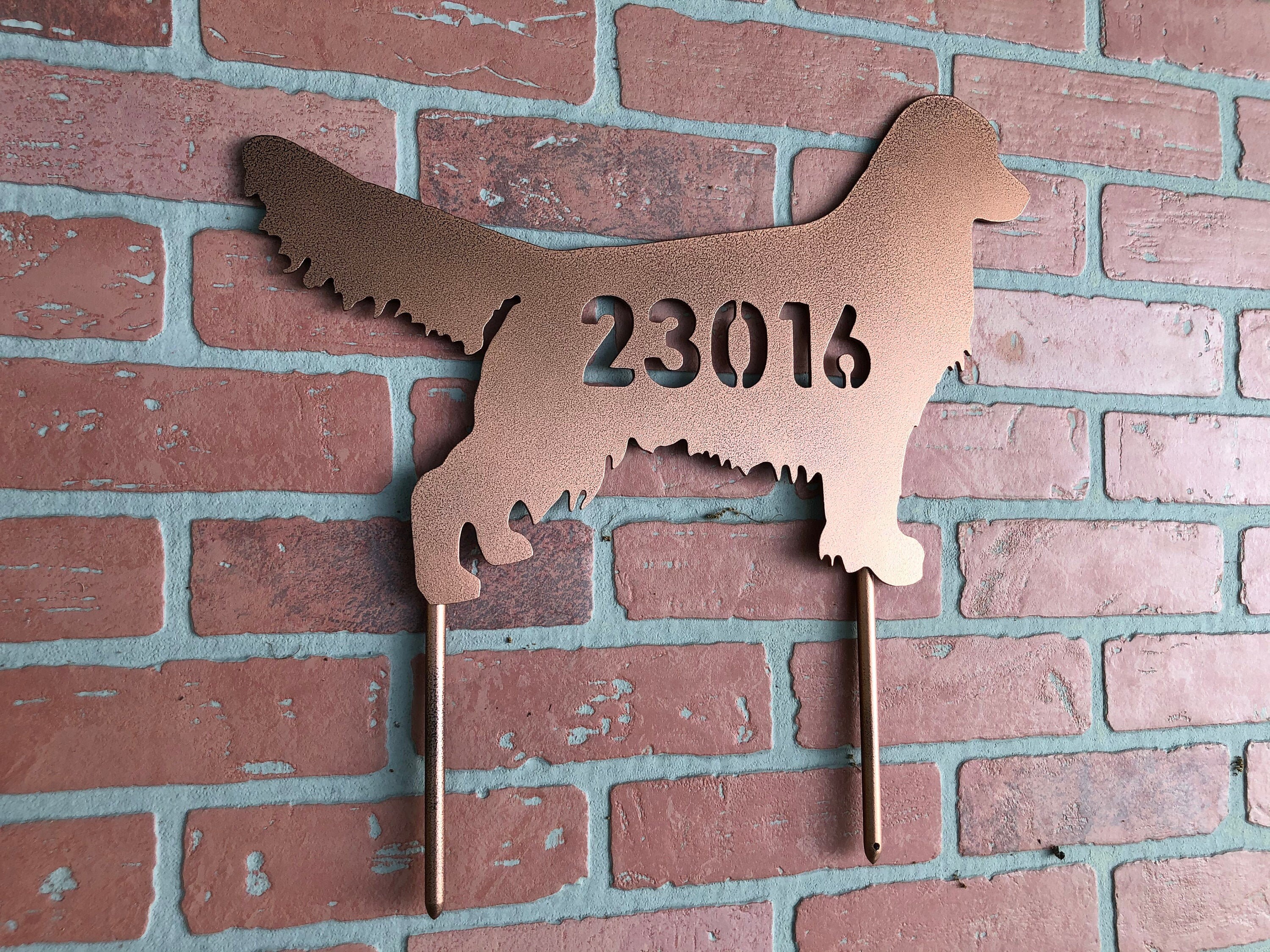 Golden Retriever, Unique and Beautiful House Number Sign, Dog ...