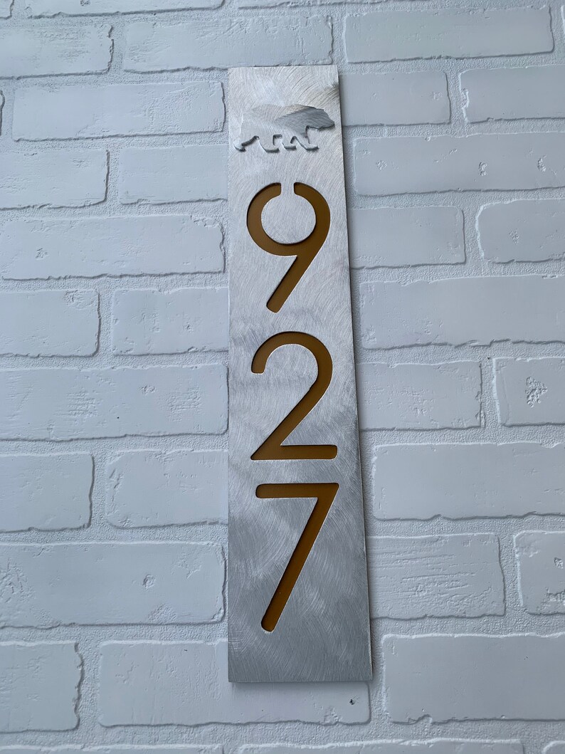 Contemporary Cabin Style Metal Address Sign Bear Emblem - Etsy