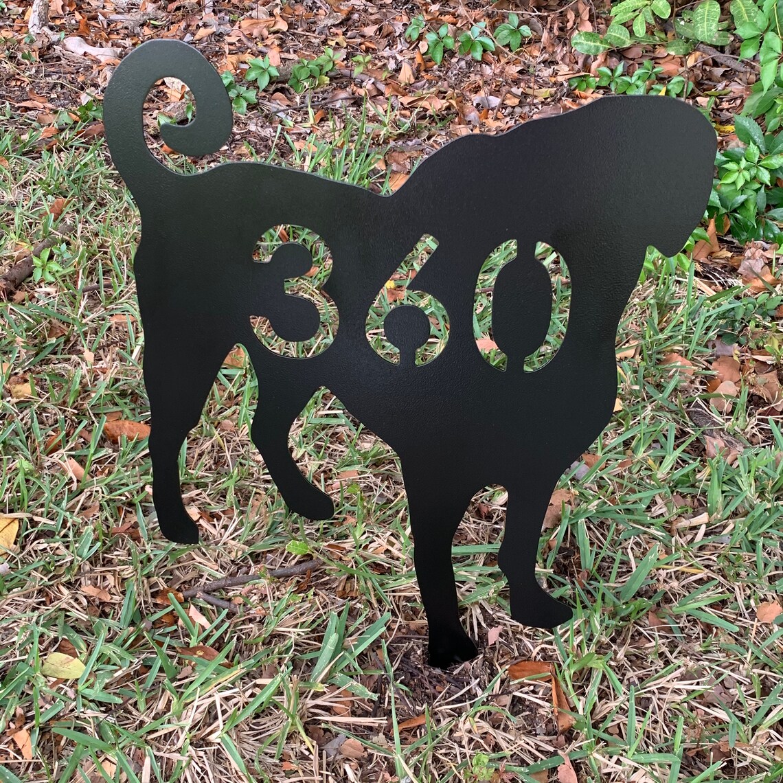 Metal Puggle Dog Sign Personalizable House Number or Any - Etsy