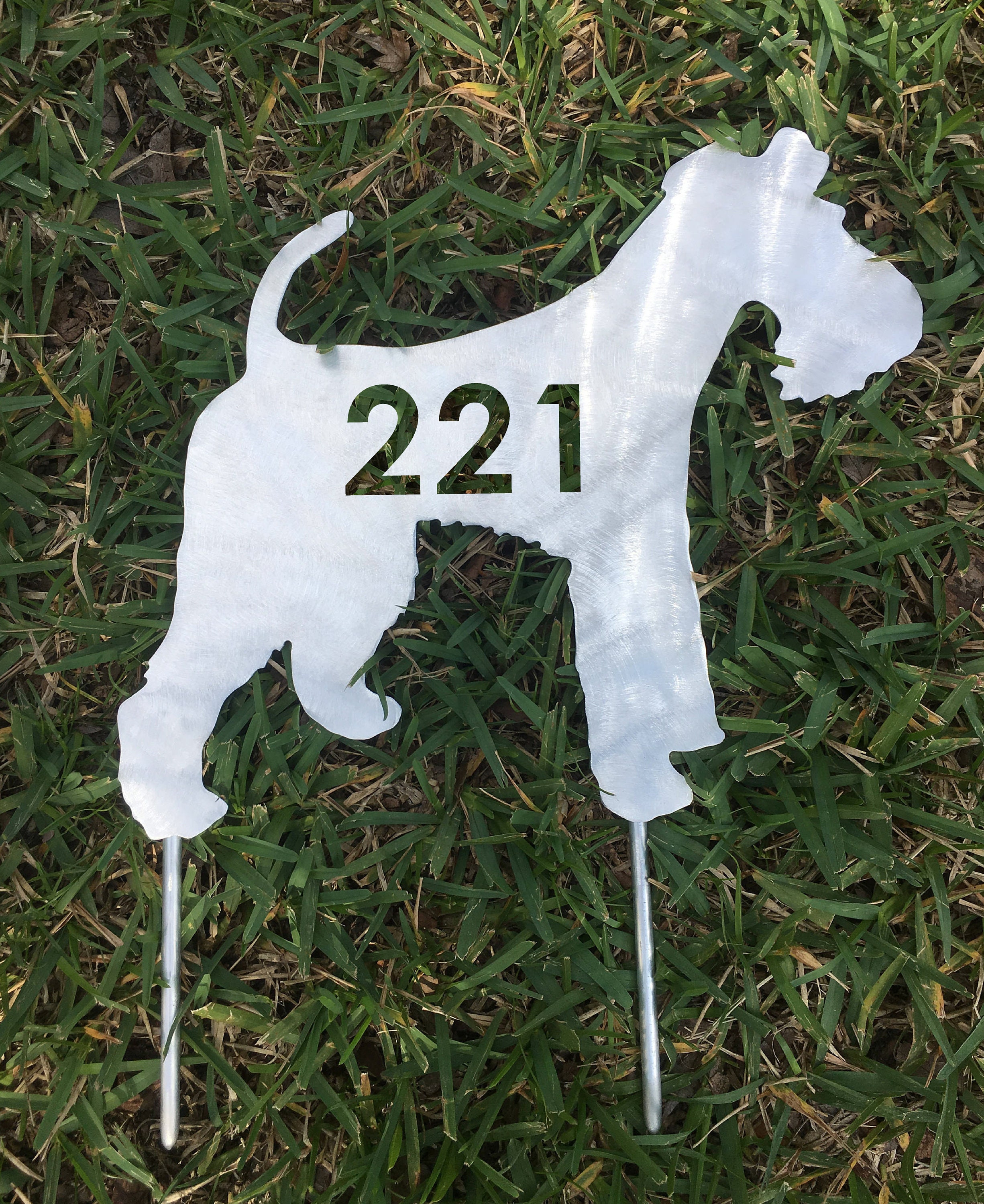 Unique and Beautiful House Number Sign Wire Hair Fox Terrier - Etsy