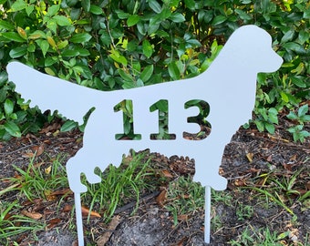 Golden Retriever House Number Sign - Etsy