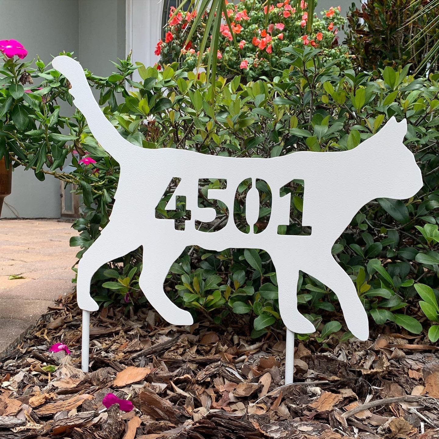 Metal Sign Kitty Cat Silhouette Personalizable House Number | Etsy