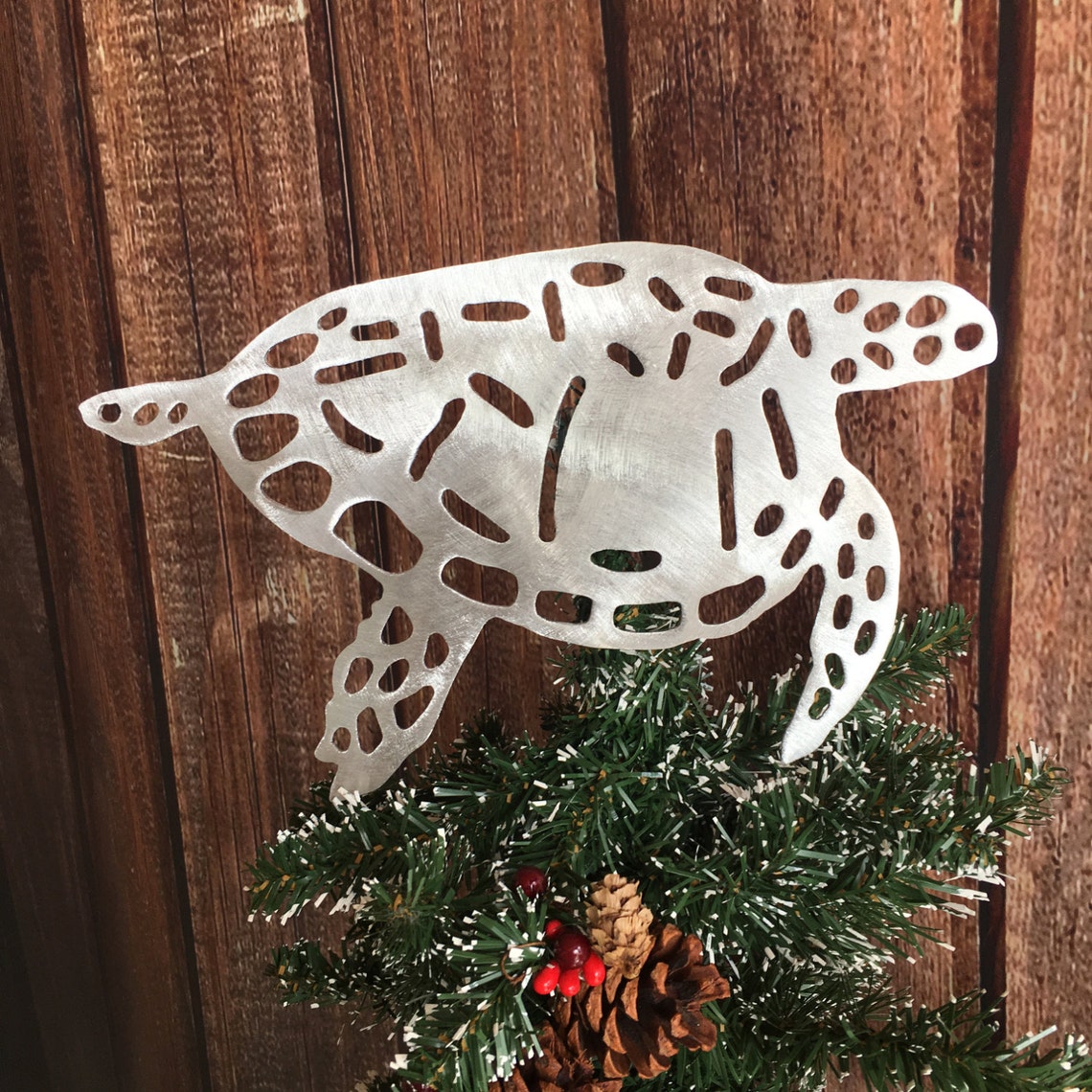 Sea Turtle Christmas Tree Topper, Wall Art or Yard Stake, Hawksbill ...