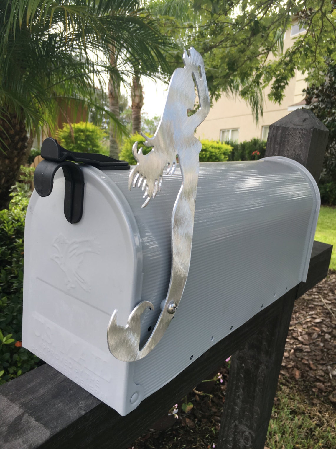 Metal Mermaid Mailbox Flag, Aluminum, Will Not Rust, Brushed Finish ...