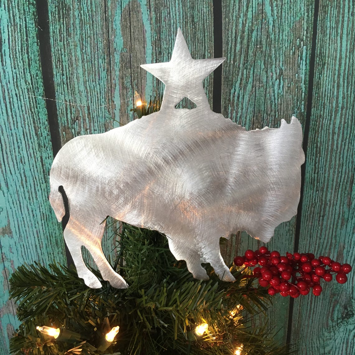 American Buffalo, Bison Christmas Tree Topper, Wreath Decoration ...