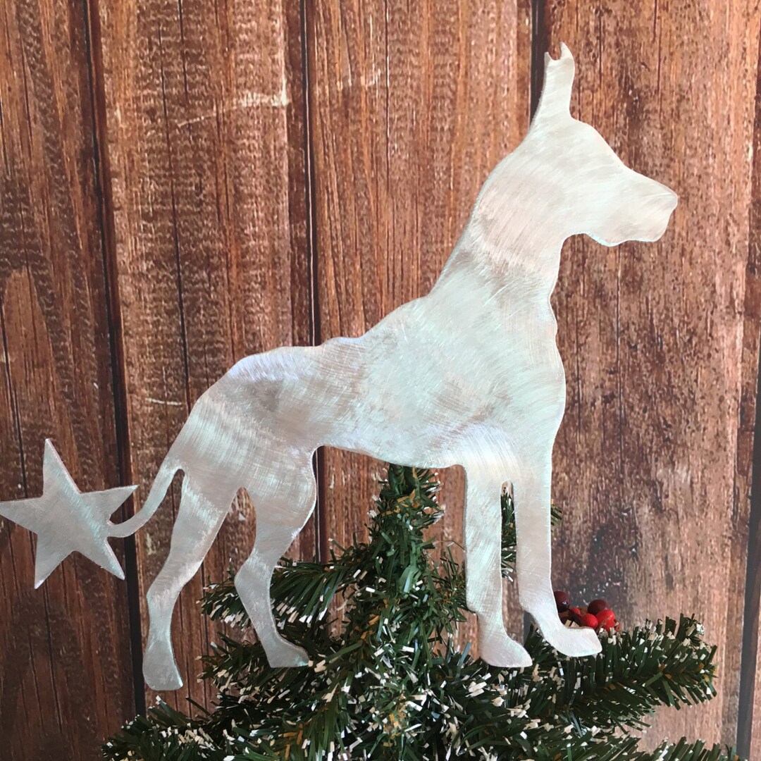 Great Dane, Dog Tree Topper, Holiday Decoration, Aluminum, Metal, Dog ...