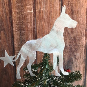 Great Dane, Dog Tree Topper, Holiday Decoration, Aluminum, Metal, Dog ...
