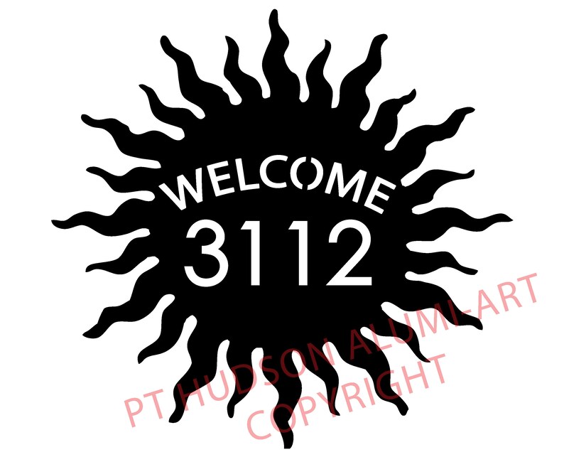 Sun, Name Sign or Address Sign, Metal Art, Sign or Wall Hanging for ...