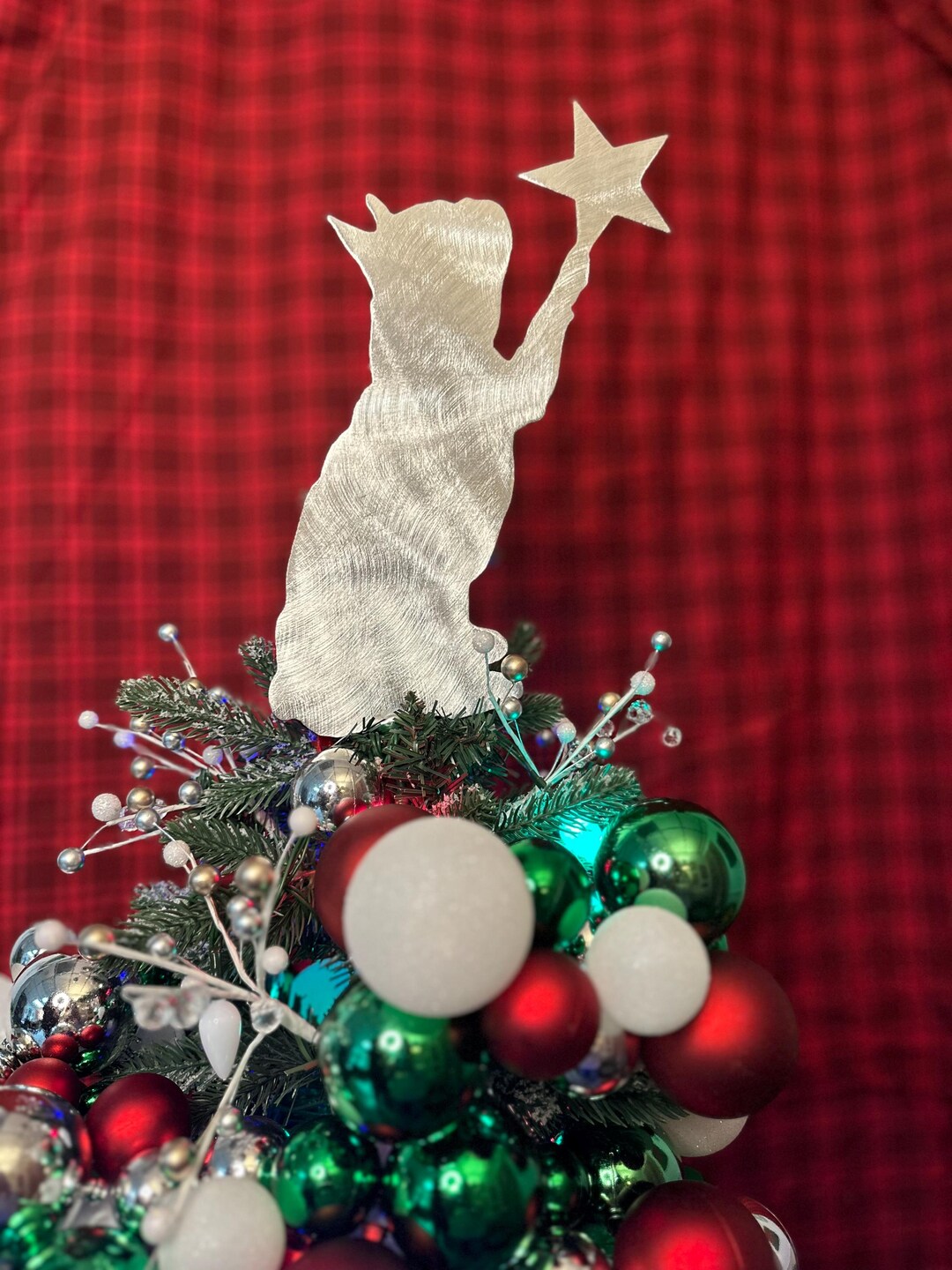 French Bulldog, Sitting up With Star, Frenchie, Dog Christmas Tree ...