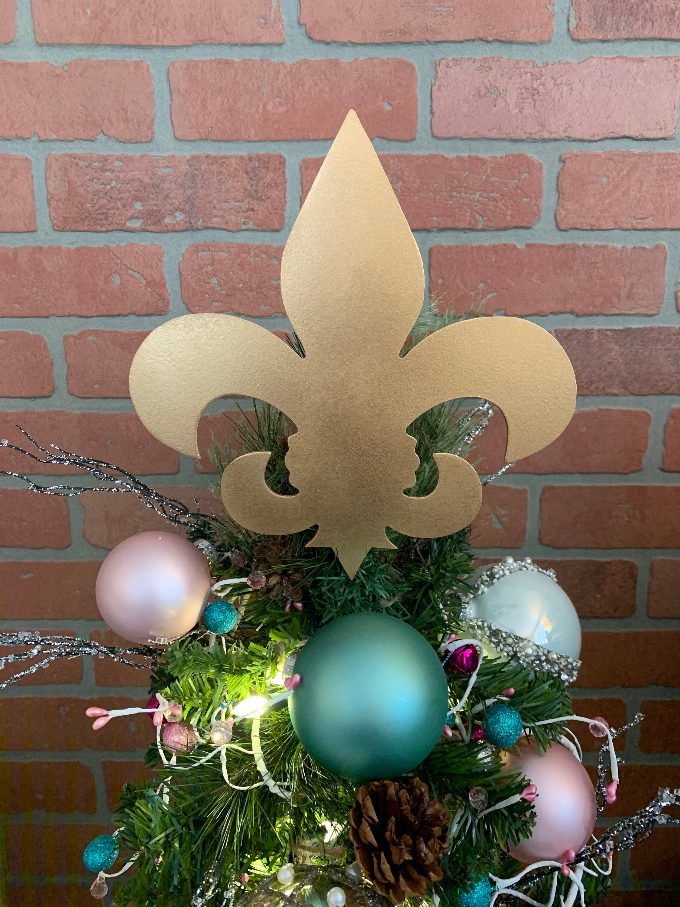 Fleur de Lis Handmade Gold Silver or Purple Tree Topper | Etsy