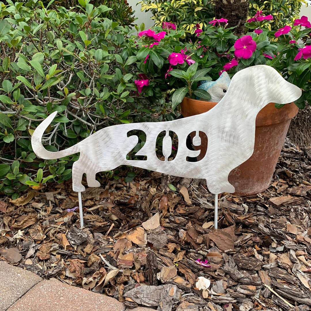 Dachshund, Personalizable House Number or Welcome Sign, Dachshund Dog ...